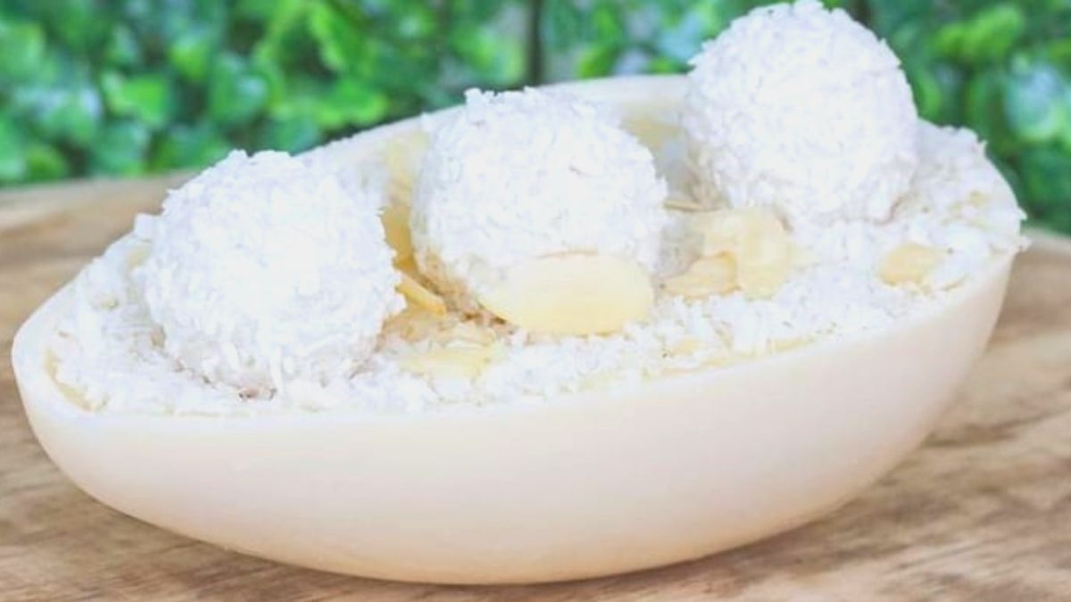 Ovo de colher Raffaello: receita saborosa - Amor à Doceria